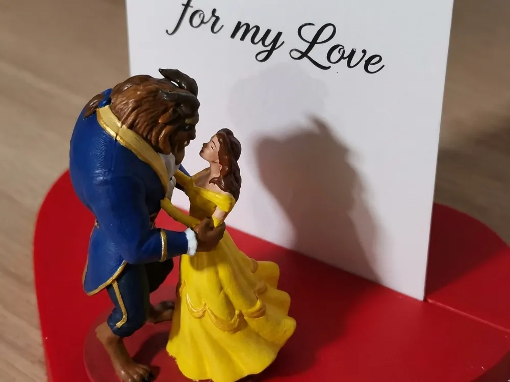 Beauty and the Beast Valentine Heart Photo - Free 3D Print Model ...
