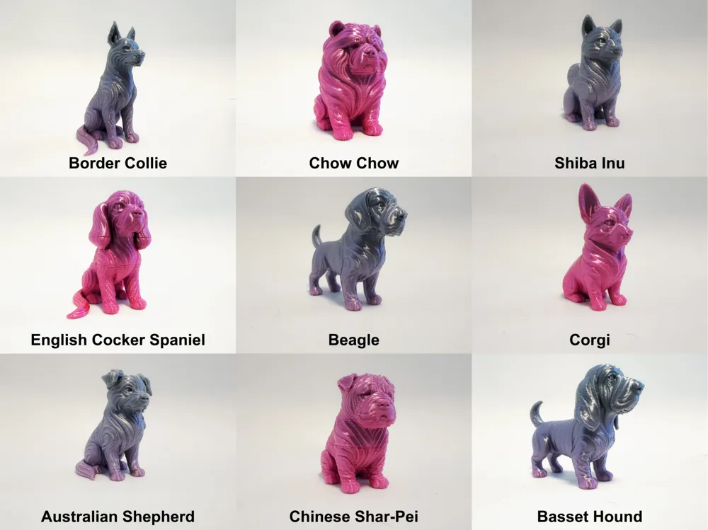 Mid-Sized Dog Collection (9 Breeds) Elegant Art Modern Decor by ASTAR ...