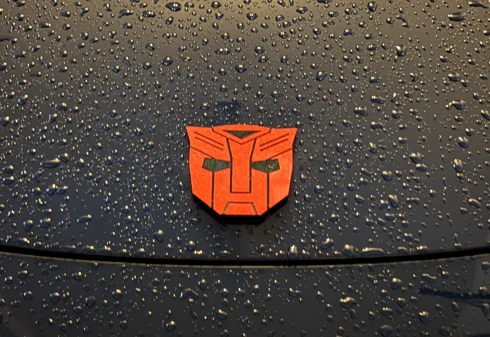 Transformers Autobot over Tesla Emblem Logo Cover - Free 3D Print Model ...