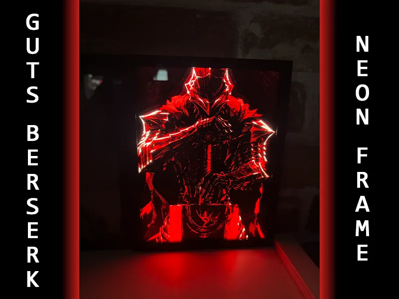 GUTS / BERSERK NEON FRAME - Free 3D Print Model - MakerWorld