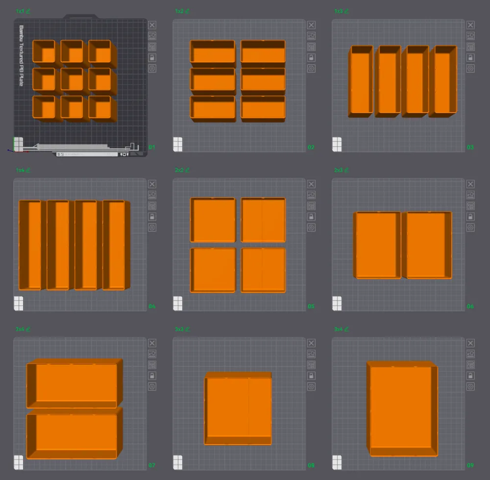 Complete Gridfinity Bin Set (Stackable) by M3D MakerWorld: Download Free 3D Models
