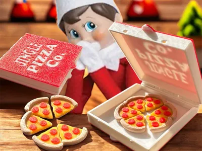 Mini Pizza and Box for Elf on the Shelf - Free 3D Print Model - MakerWorld
