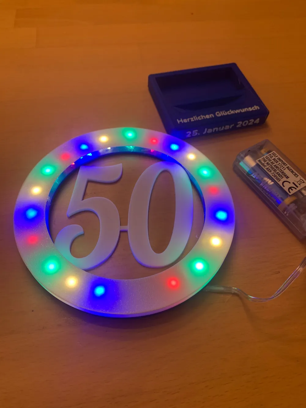 LED light 50th birthday / Tischlere 50. Geburtstag by eric.willms - MakerWorld