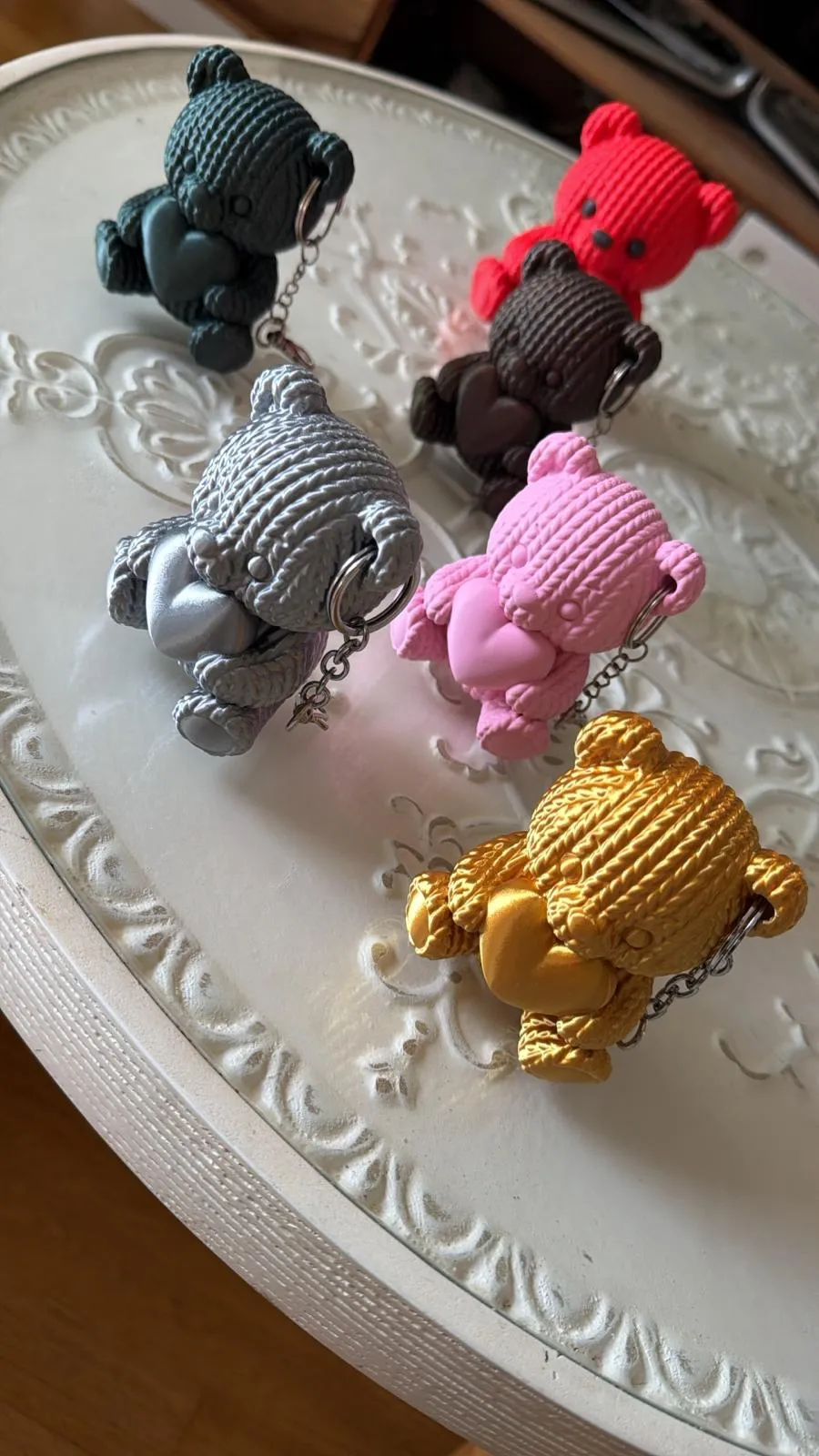 Knitted teddy bear keychain | Adorable Ornament - Free 3D Print Model ...