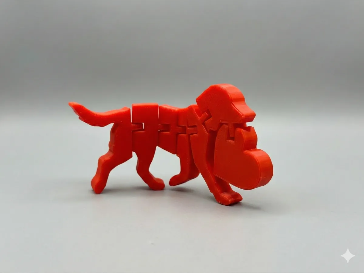 Flexi Valentine's Day Dog - Articulated Heart Toy - Free 3D Print Model ...