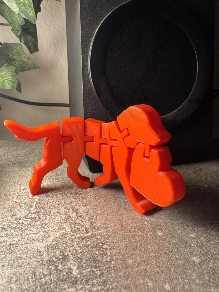 Flexi Valentine's Day Dog - Articulated Heart Toy - Free 3D Print Model ...