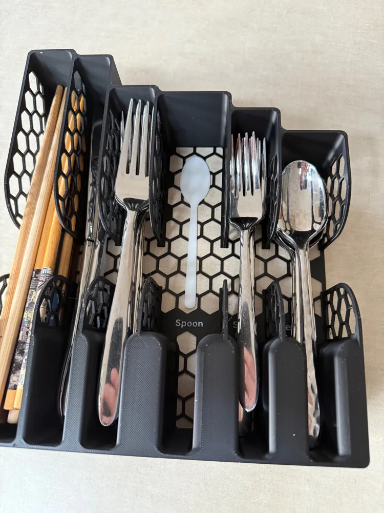 Kitchen Silverware Organizer With Labels - Free 3D Print Model - MakerWorld