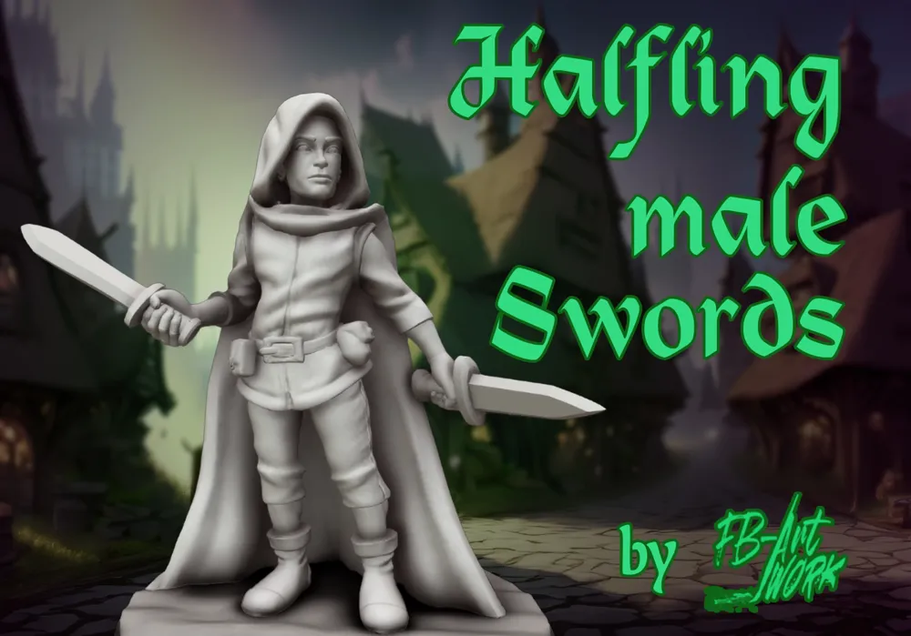DnD miniature Halfling with swords by fb-artwork - MakerWorld