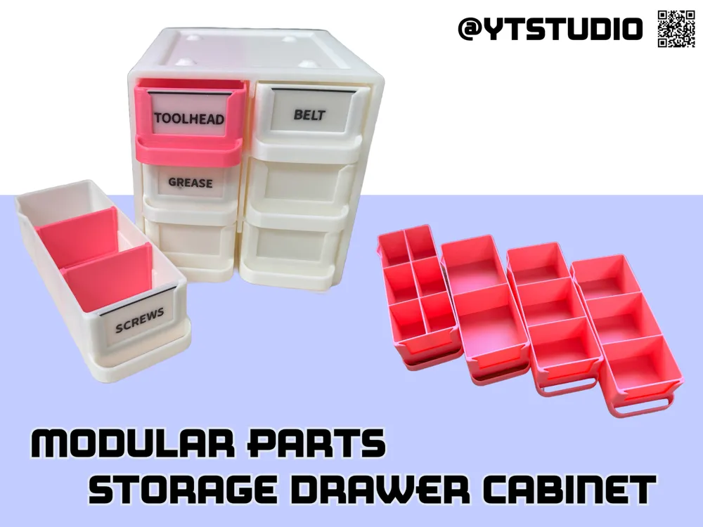 Modular Parts Storage drawer Cabinet by @YTStudio - MakerWorld