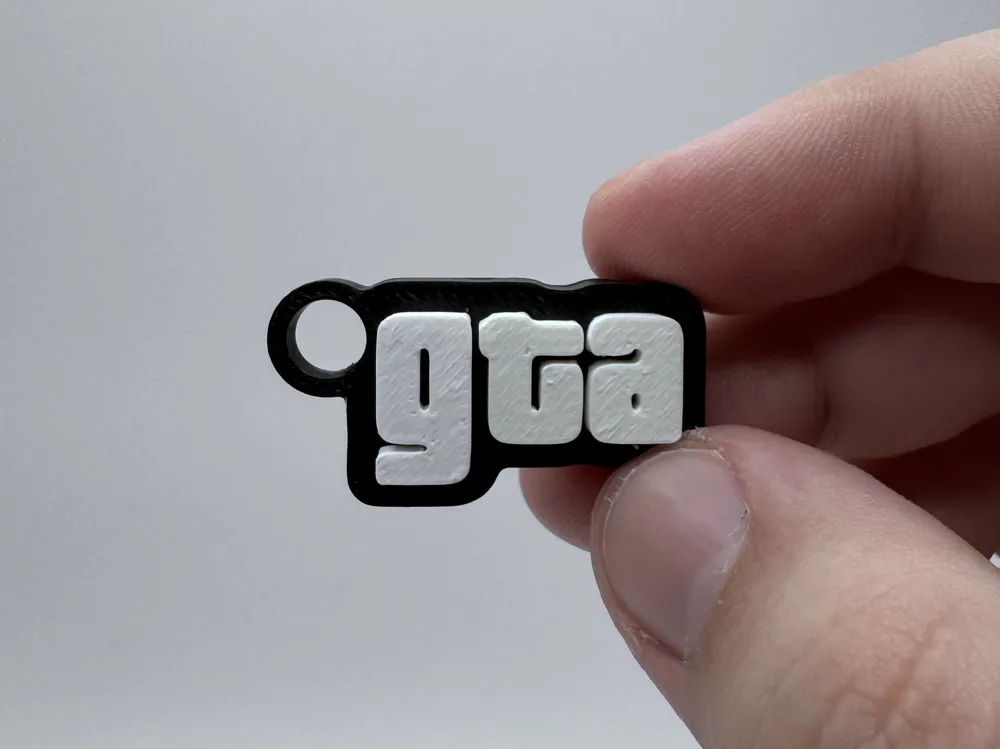 Fully Customizable GTA Font Keychain or Name Tag - Free 3D Print Model ...