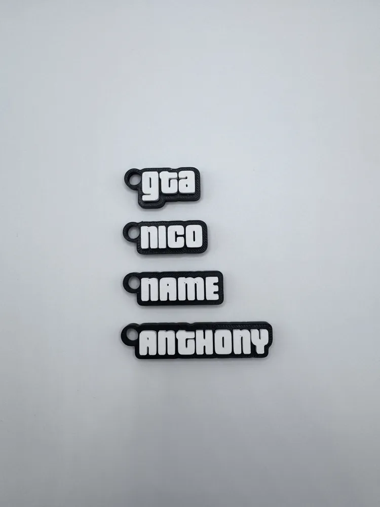 Fully Customizable GTA Font Keychain or Name Tag - Free 3D Print Model ...