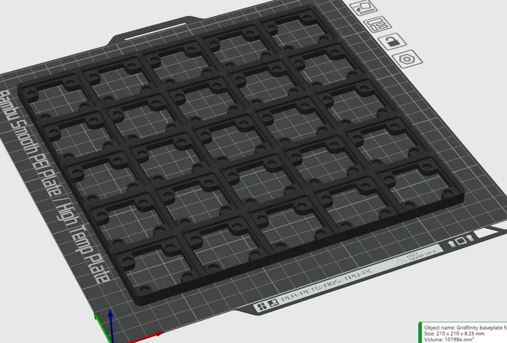 Gridfinity Base 5 x 5 with Magnets 6mm x 2mm by H-Printed - MakerWorld