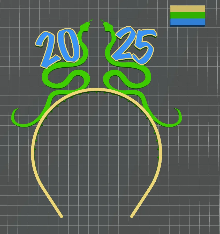 New Years Headband - Snake Into 2025! by 3Dmudel.ee - MakerWorld