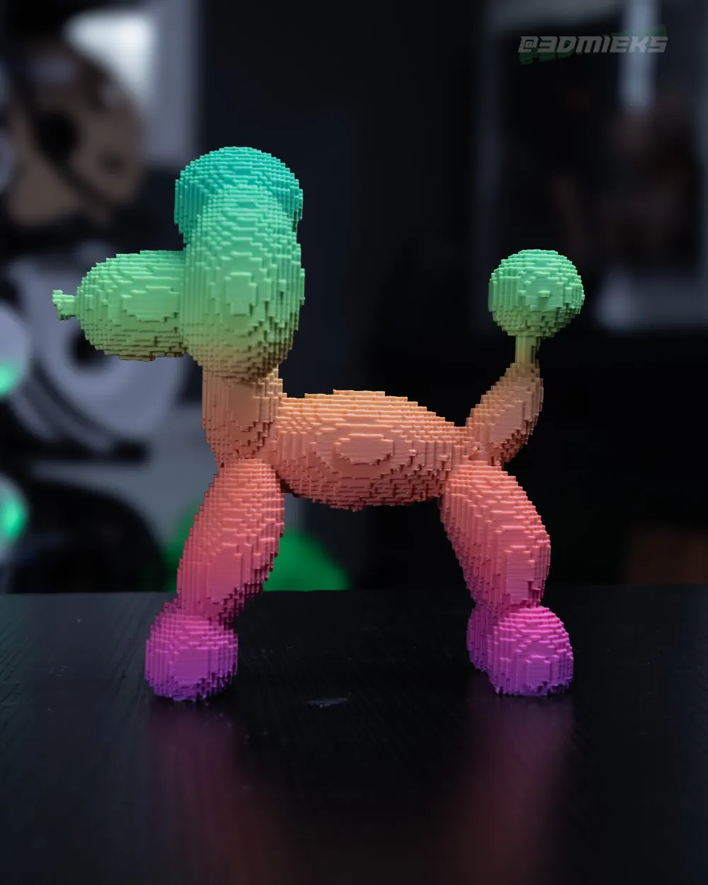Pixel Poodle - Pixelated Balloon Dog Home Decor by 3D Mieks MakerWorld ...