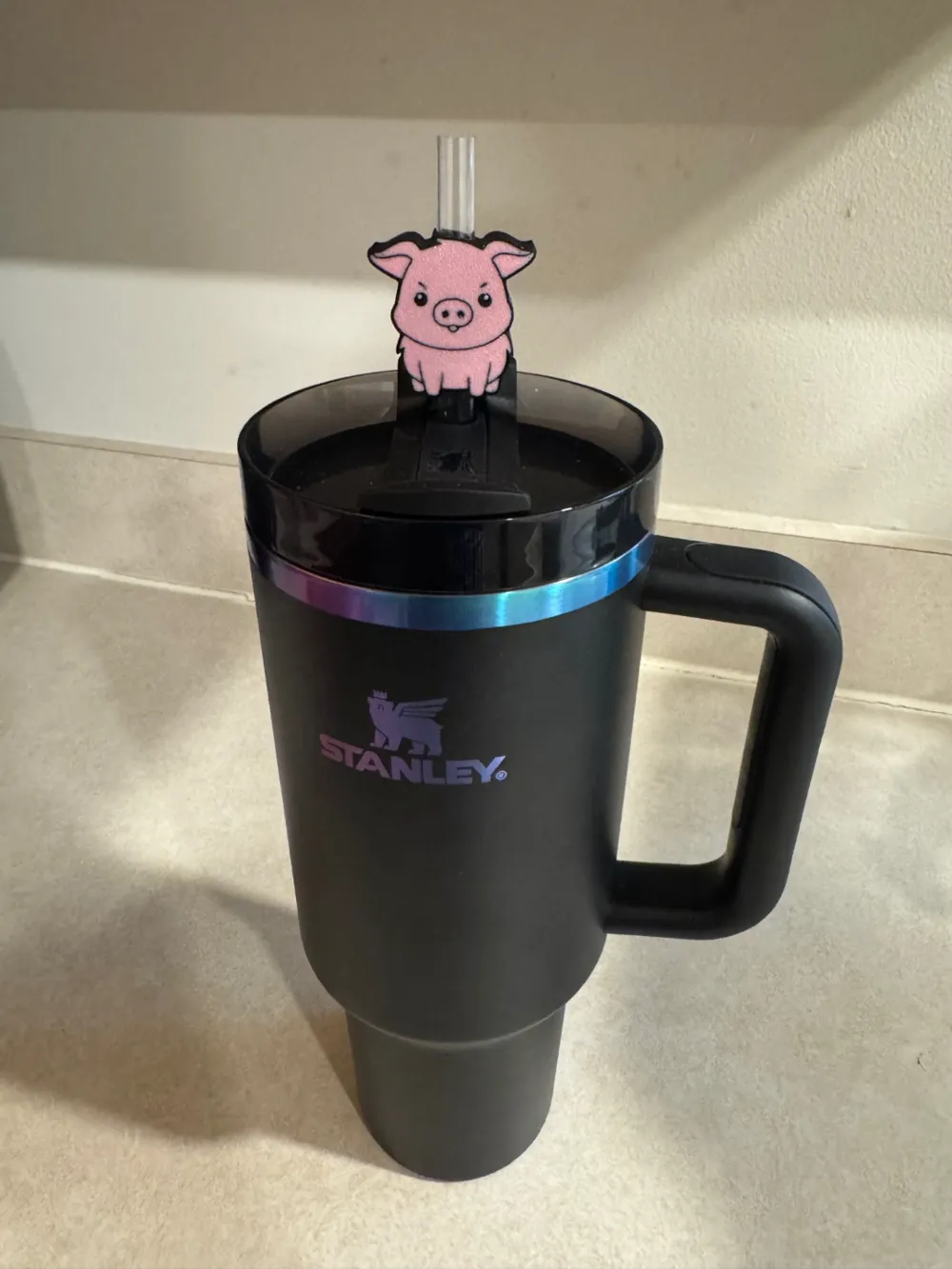 Pig Stanley Cup Straw Topper by Carman3DMakerWorld: Download Free 3D Models