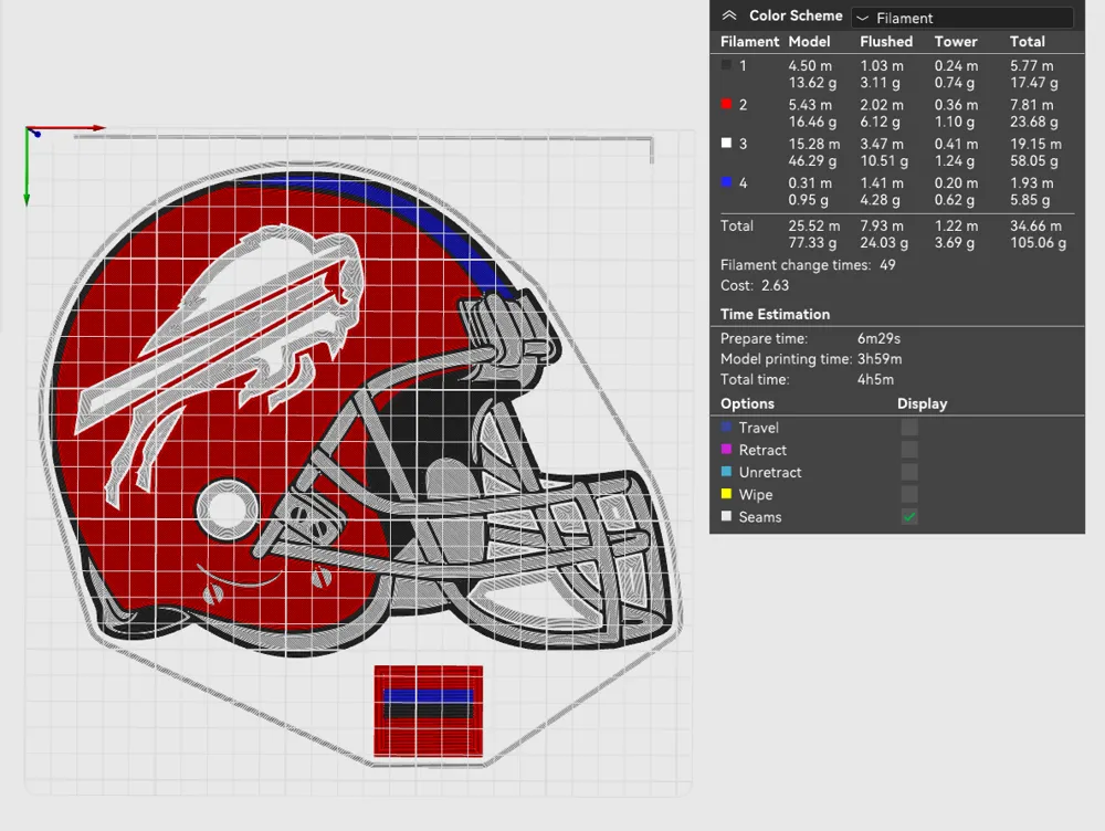 Buffalo Bills Cutout Helmet Wall Decor by testjt23 - MakerWorld