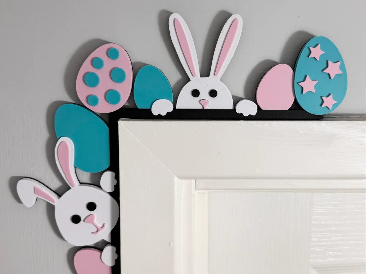 Easter Bunny / eggs door decoration corner - Free 3D Print Model ...