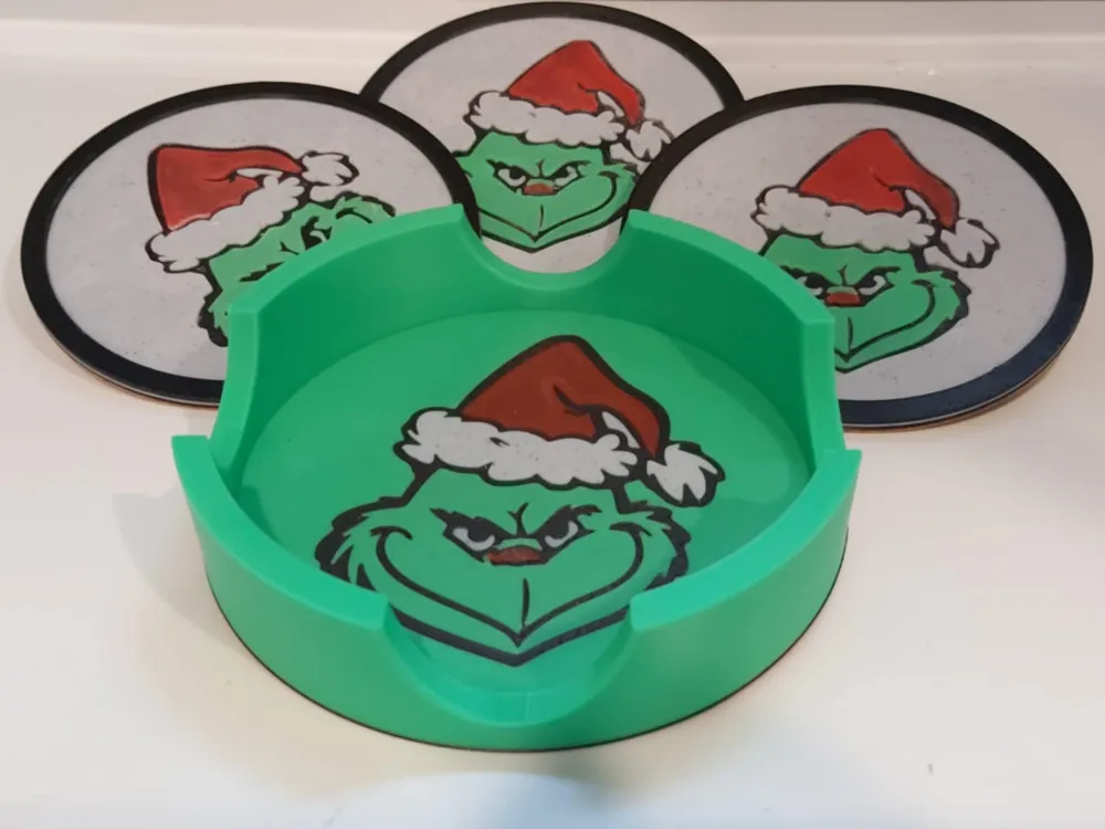 GRINCH Coaster Set by Ritz - MakerWorld