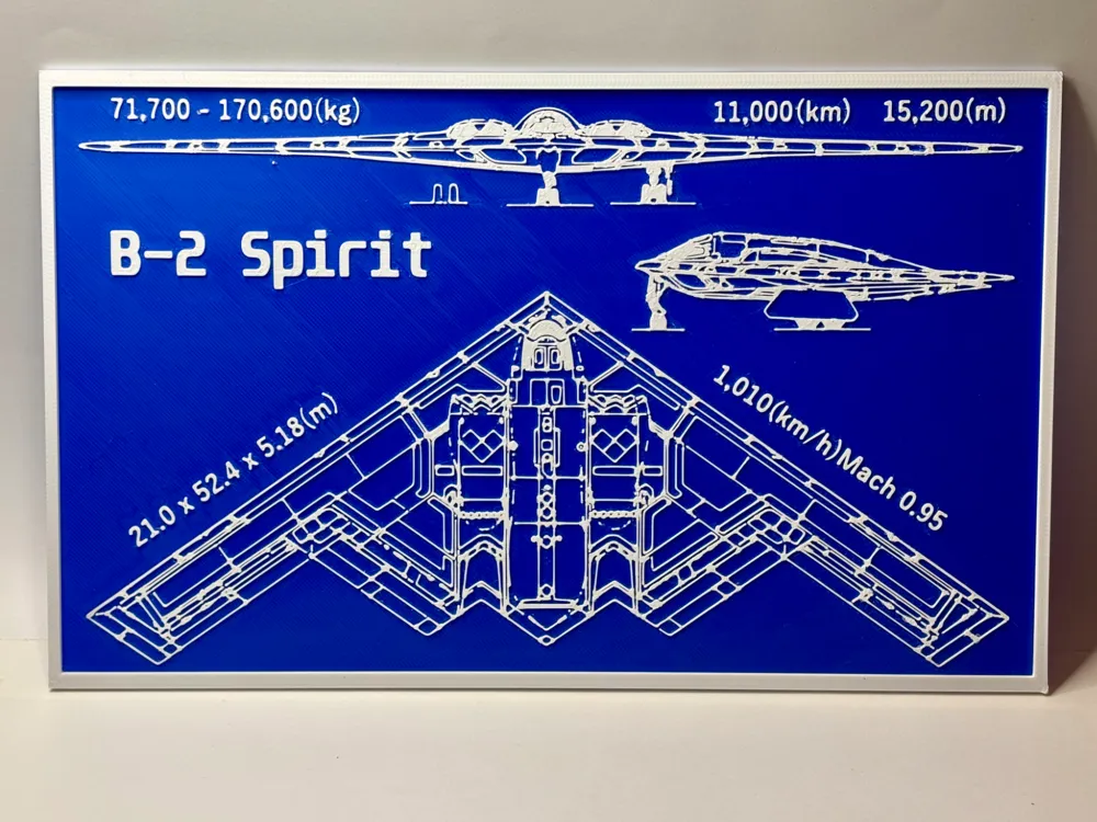 B-2 Spirit Blueprint - Technical Drawing Remixed by PaperPlaneLab ...