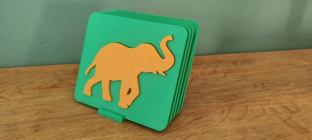 Elephant silhouette puzzle - Free 3D Print Model - MakerWorld