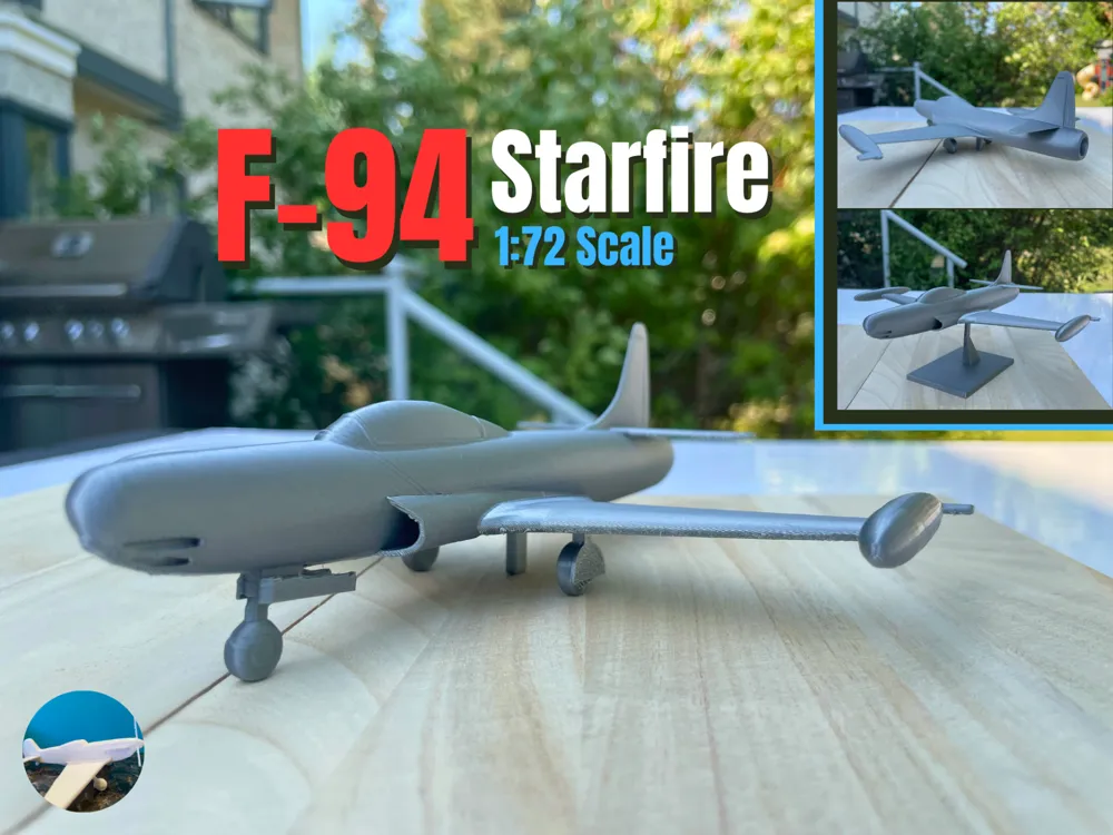 F-94 Starfire [1:72] by Airplanes3D MakerWorld: Download Free 3D Models