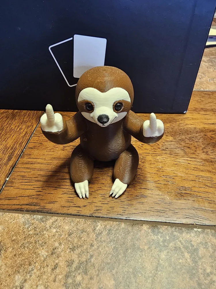 double middle finger sloth - Free 3D Print Model - MakerWorld