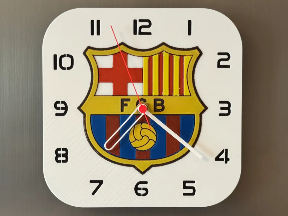 Wall / Desk Clock FC Barcelona - Free 3D Print Model - MakerWorld