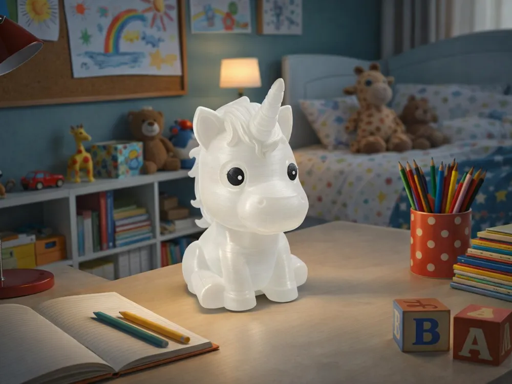 Cute Chibi Unicorn Lamp - Minimalist & Magic Glow - Free 3D Print Model ...