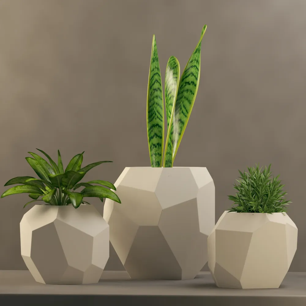 Faceted vase planter deco flower decoration by AURADESIGN MakerWorld ...