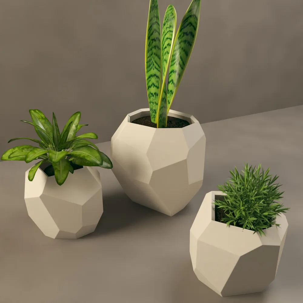 Faceted vase planter deco flower decoration by AURADESIGN MakerWorld ...