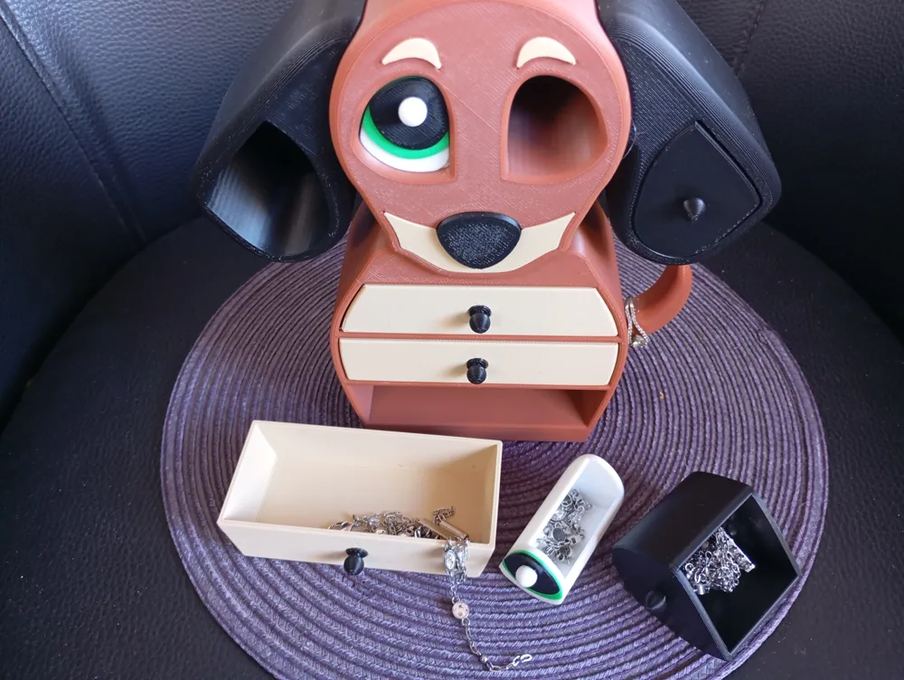 puppy dog drawer jewelry box - Free 3D Print Model - MakerWorld