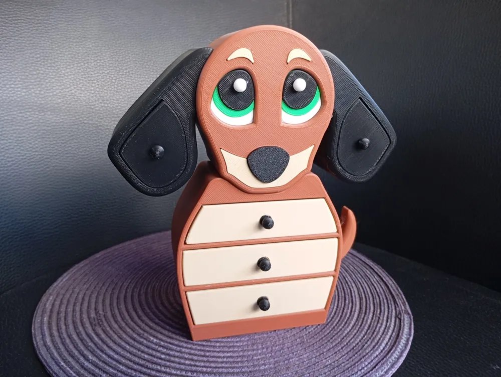 puppy dog drawer jewelry box - Free 3D Print Model - MakerWorld