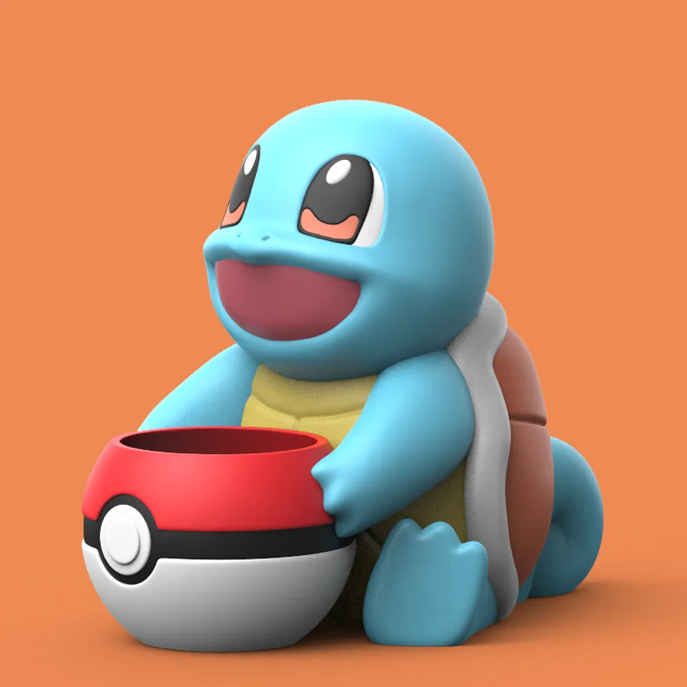 Pokemon-Squirtle Planter (NO SUPPORT) - Free 3D Print Model - MakerWorld