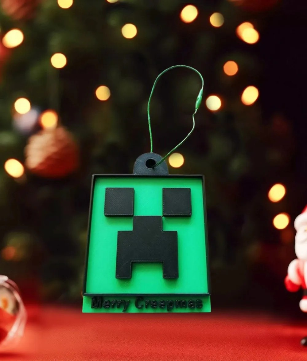 Merry Creepmas Christmas Bauble Minecraft - Free 3D Print Model ...