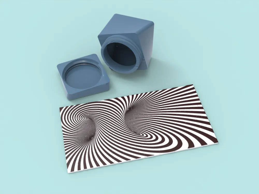 puzzle illusion with box storage by dreampaint68 MakerWorld: Download Free 3D Models