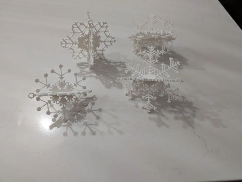 3D snowflake ornament (Set of 8 different designs) by AndrewVolk ...