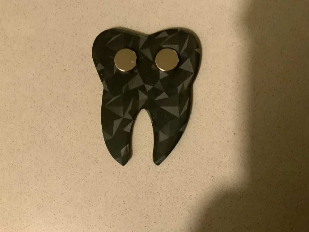 Tooth Refrigerator Magnet w/ Custom Initials by Wilsondaddy - MakerWorld