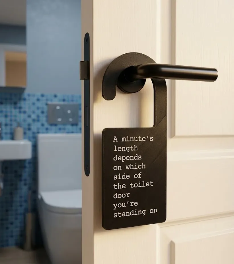 Occupied Sign with Humorous "Relativity" Quote - Free 3D Print Model ...