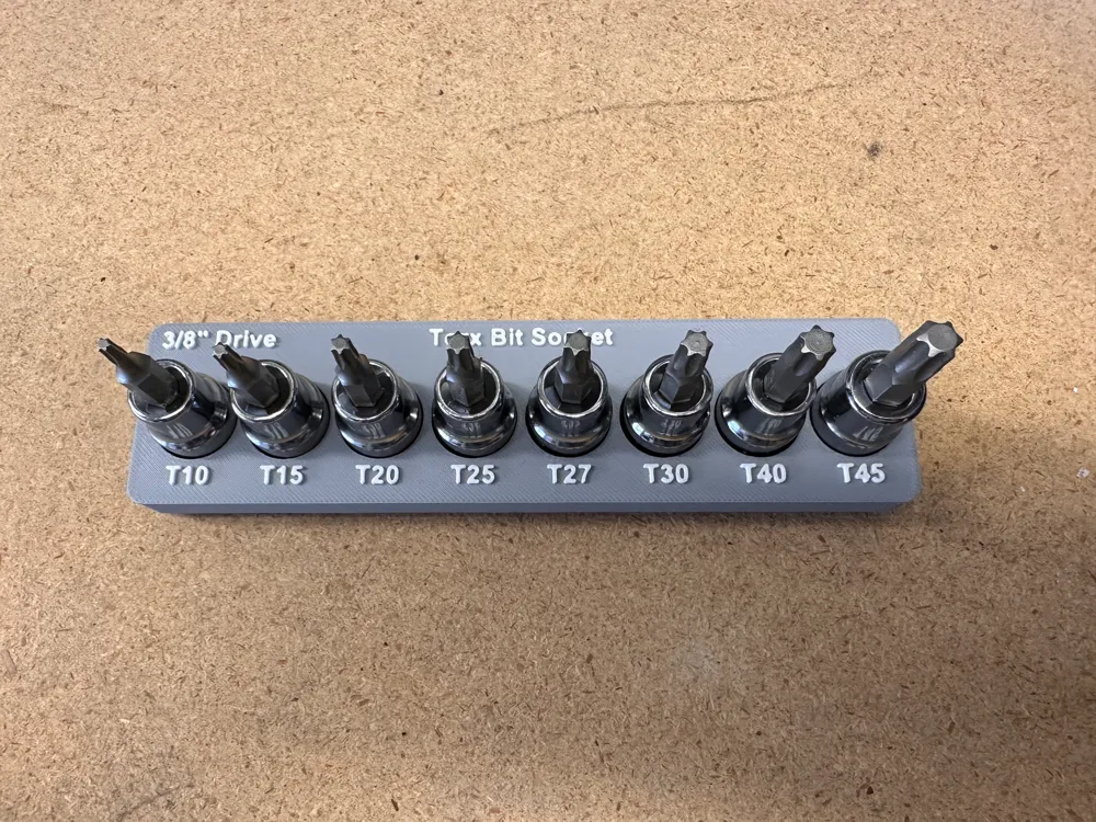 Gridfinity Torx Bit Socket Holder - 3/8" Drive by WallyMike - MakerWorld