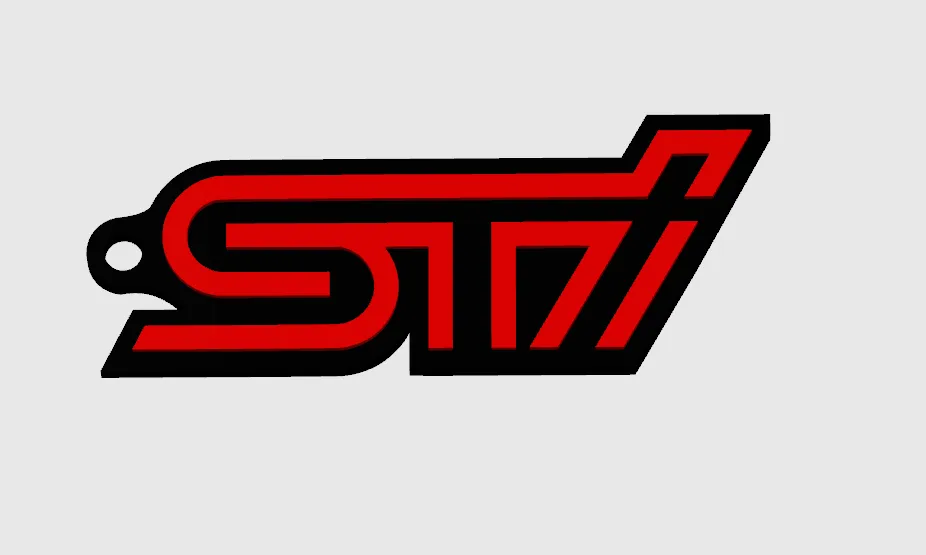 Keychain with STI lettering for Subaru Impreza WRX by maegu_ - MakerWorld