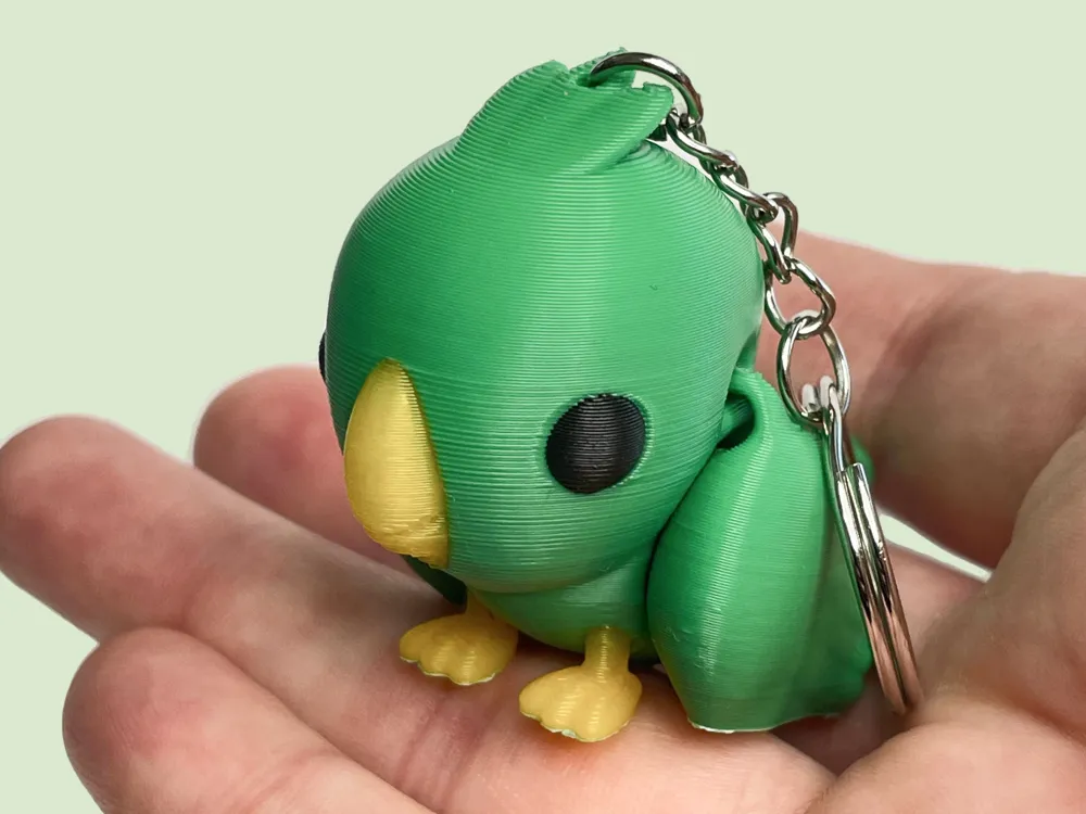 Articulated Baby Parrot (Toy + Keychain) - Free 3D Print Model - MakerWorld