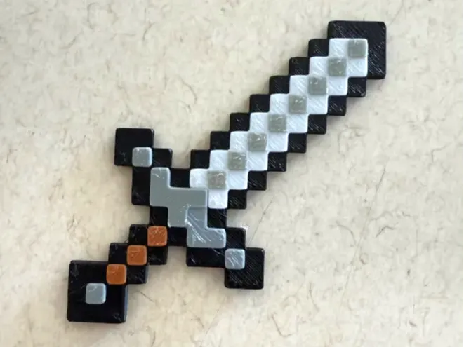 Minecraft Iron Sword - Free 3D Print Model - MakerWorld