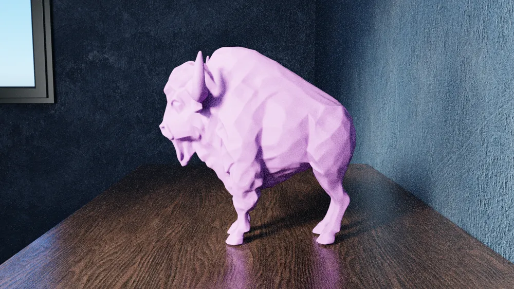 Low Poly Buffalo - Free 3D Print Model - MakerWorld