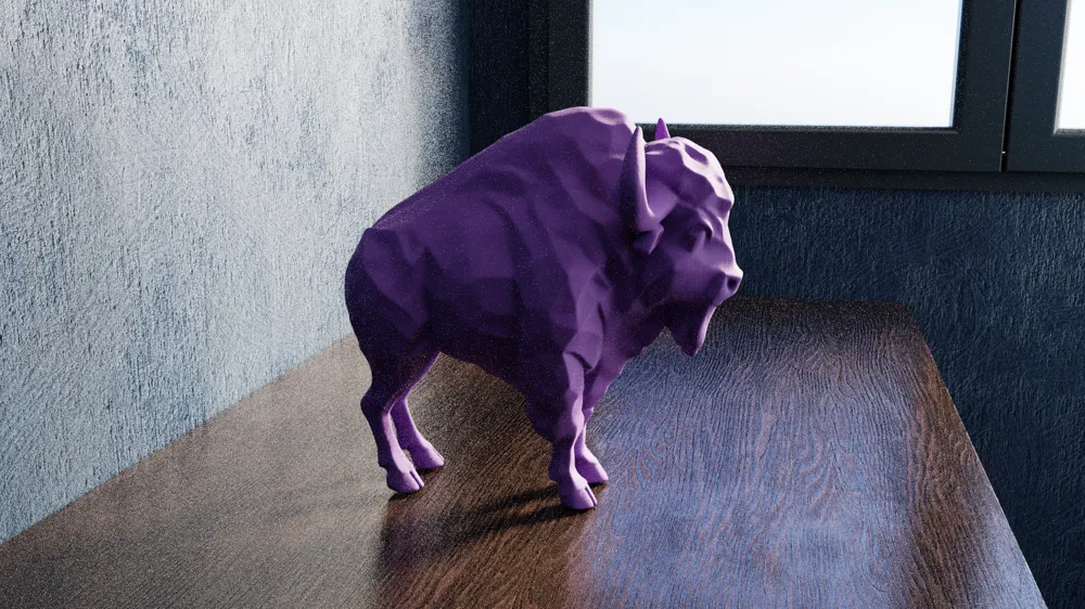 Low Poly Buffalo - Free 3D Print Model - MakerWorld