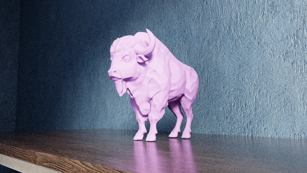 Low Poly Buffalo - Free 3D Print Model - MakerWorld