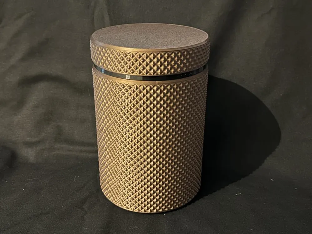 Large Rugged Knurled Coffee Vault With TPU Seal by BATTCAVE MakerWorld: Download Free 3D Models