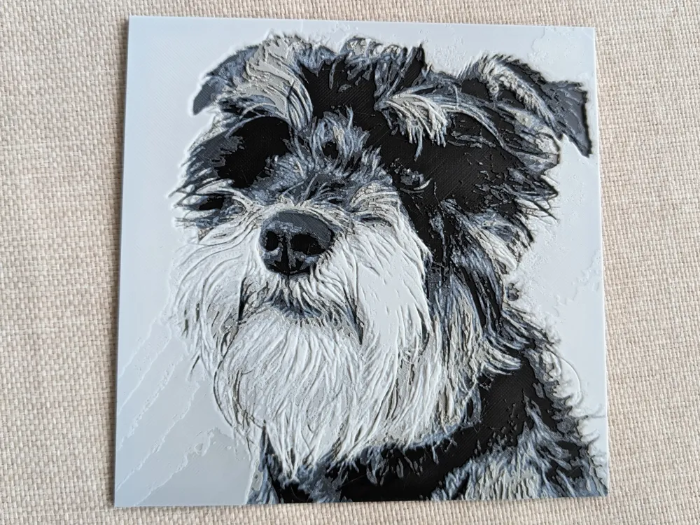 Schnauzer dog hueforge - Free 3D Print Model - MakerWorld