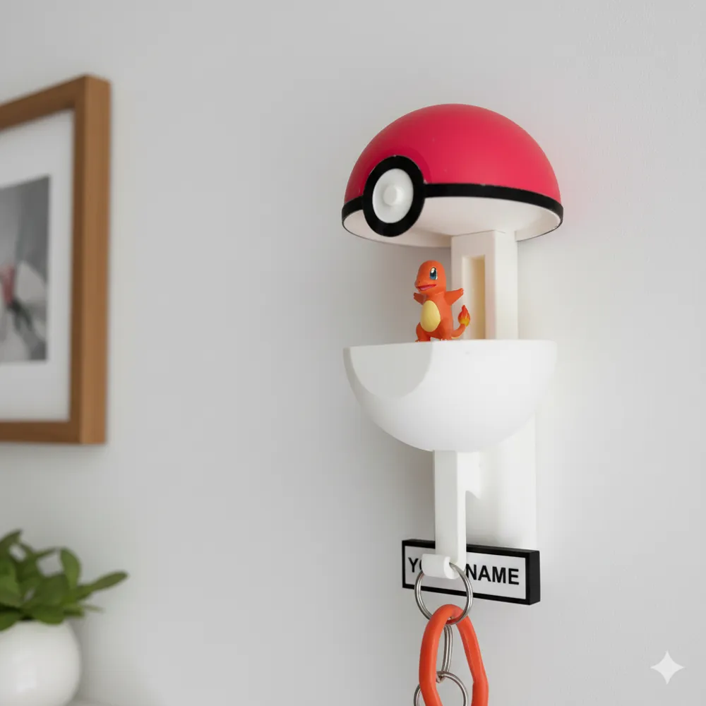 Charmander Pokémon Wall Mount Key Hanger - Free 3D Print Model - MakerWorld
