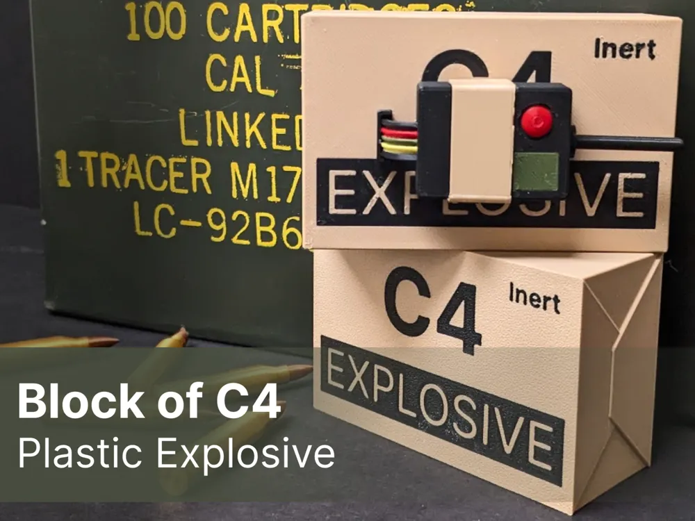 Block of C4 with Optional Fuse Attachment by Rexi Labs - MakerWorld