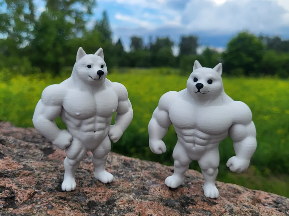 Muscular Swole Doge figurine funny toy meme by FabLab_ee MakerWorld ...